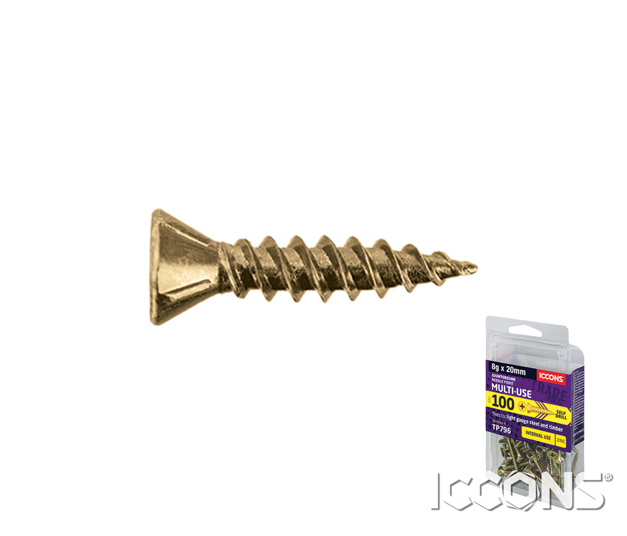 NEEDLE POINT CSK SELF EMBED ZY 8-15 X 30 TRADE PACK OF 100 | WA Fasteners