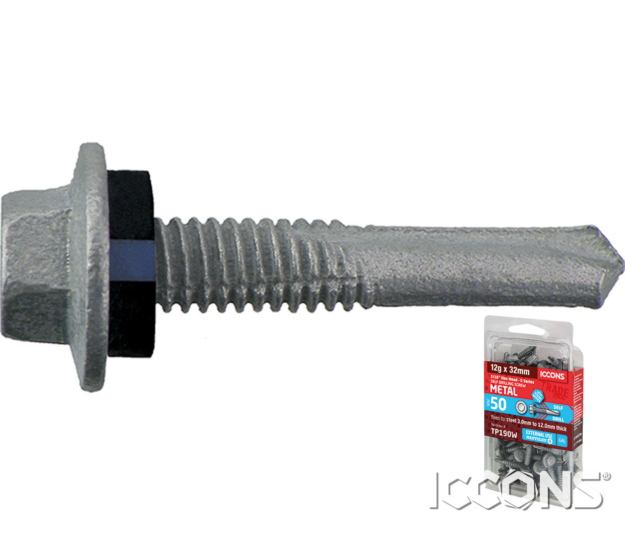 SD HEX 5 SERIES FINE WASHERED C4 12-24 X 32 TRADE PACK OF 50 | WA Fasteners